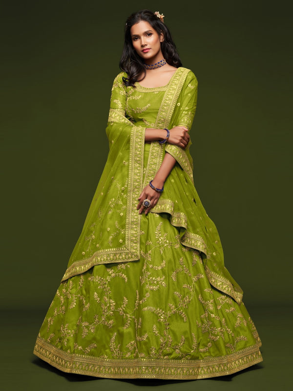 Buy Art Silk & Net Embroidery Lehenga - Lehenga Choli - L055J ...